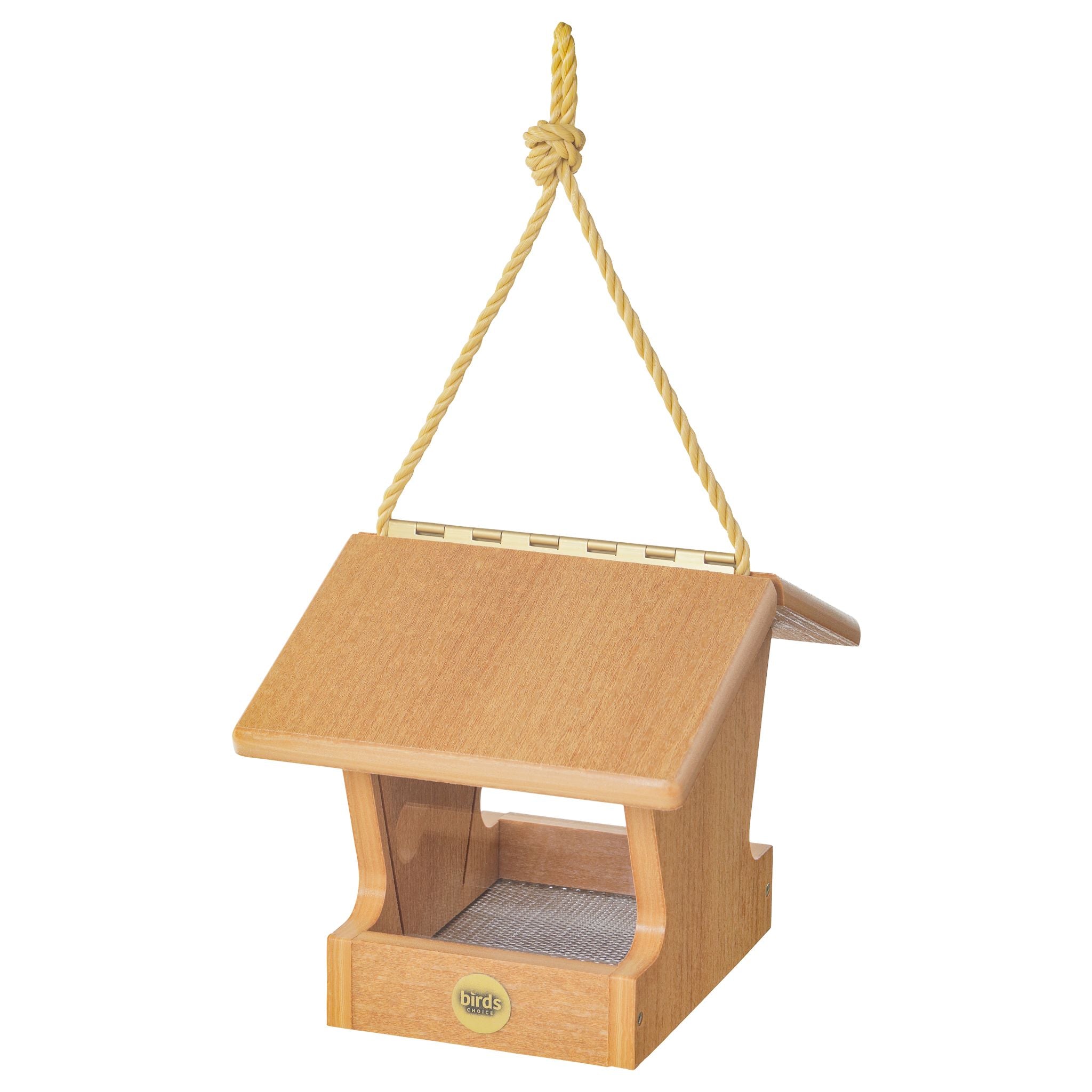 Modern Farmhouse Small Hopper Feeder in Natural Teak – Birds Choice